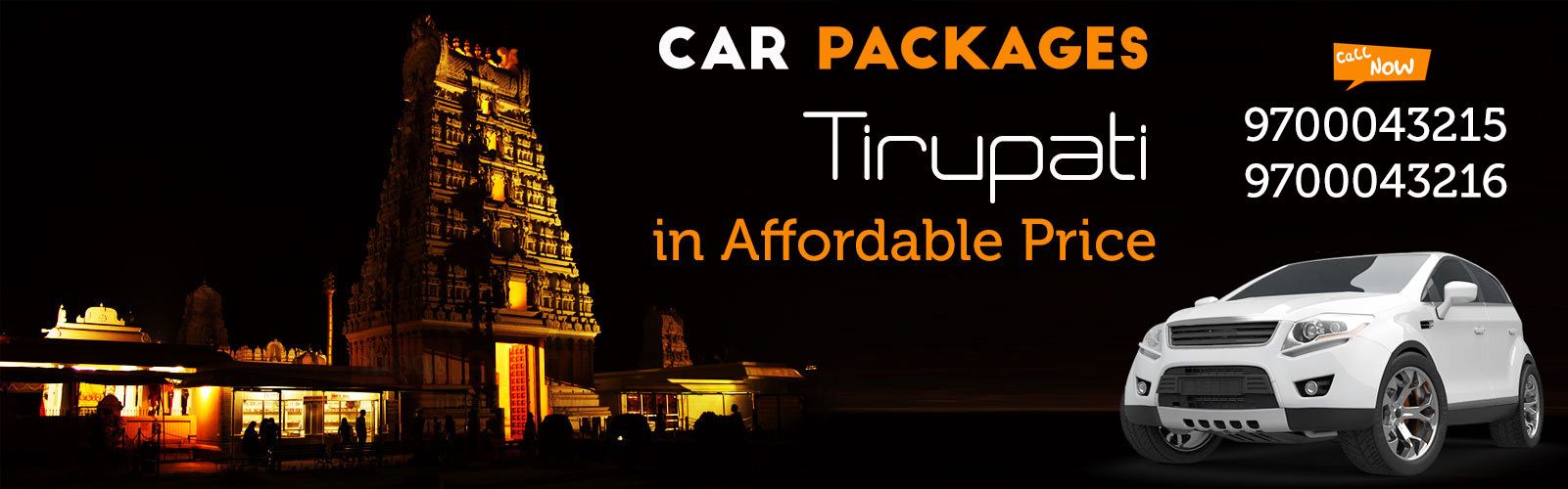 Car rentals in Tirupati at best fare | Tirupati local tour by car